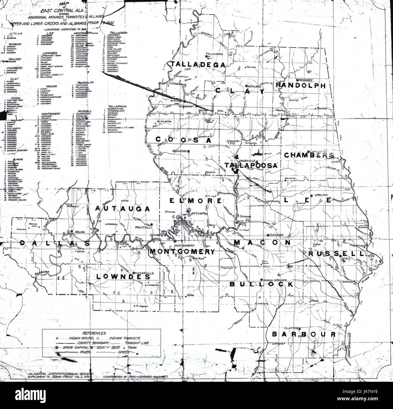 Native American Towns in Alabama before 1832 Stock Photo - Alamy