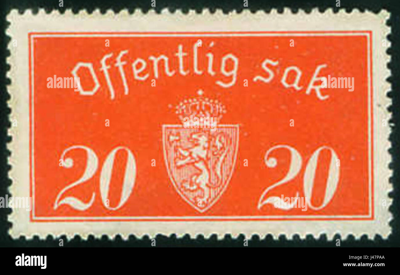This 1933 official stamp from Norway features a distinctive design ...