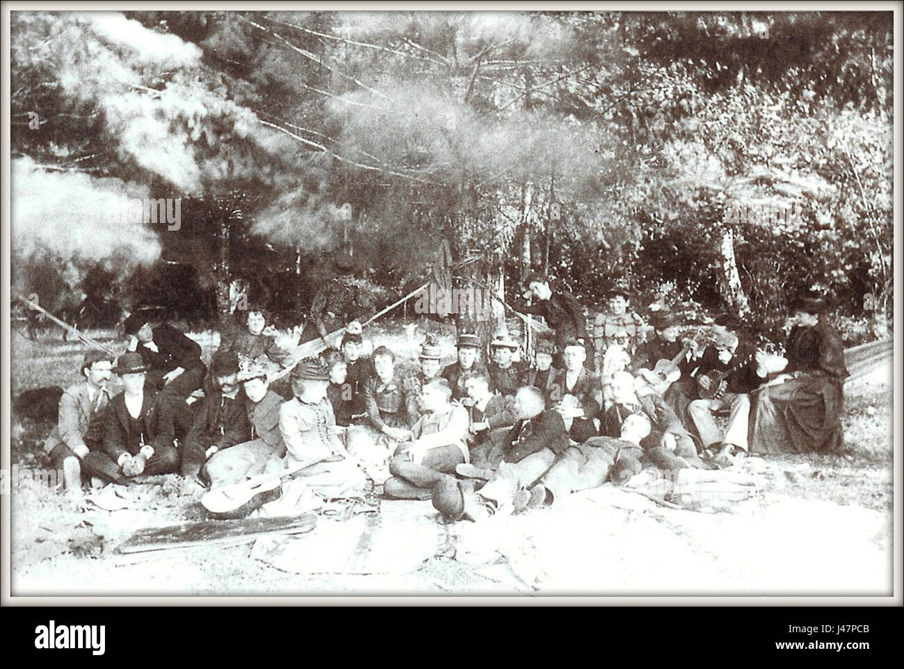 MYRA ALBERT (Wiggins)'S MEMORIAL DAY 1891 PICNIC PHOTO OF HER FRIENDS ...