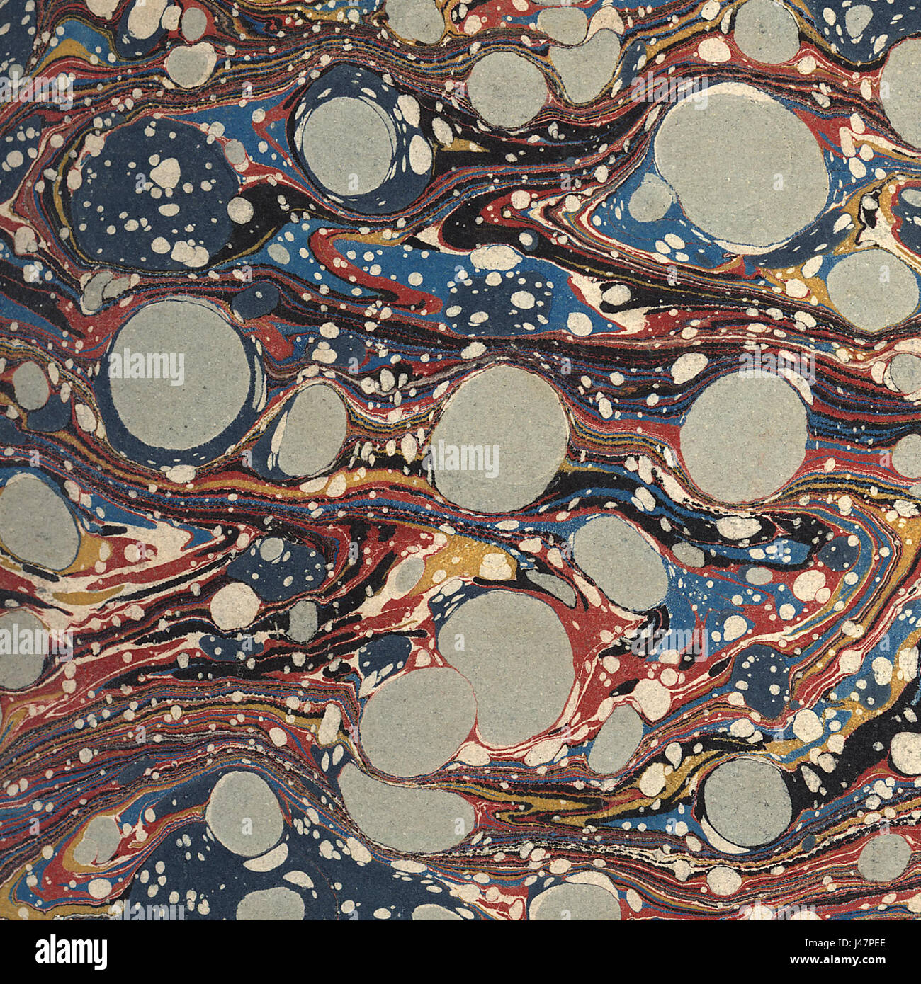 This title refers to an English paper marbling design from 1830 ...