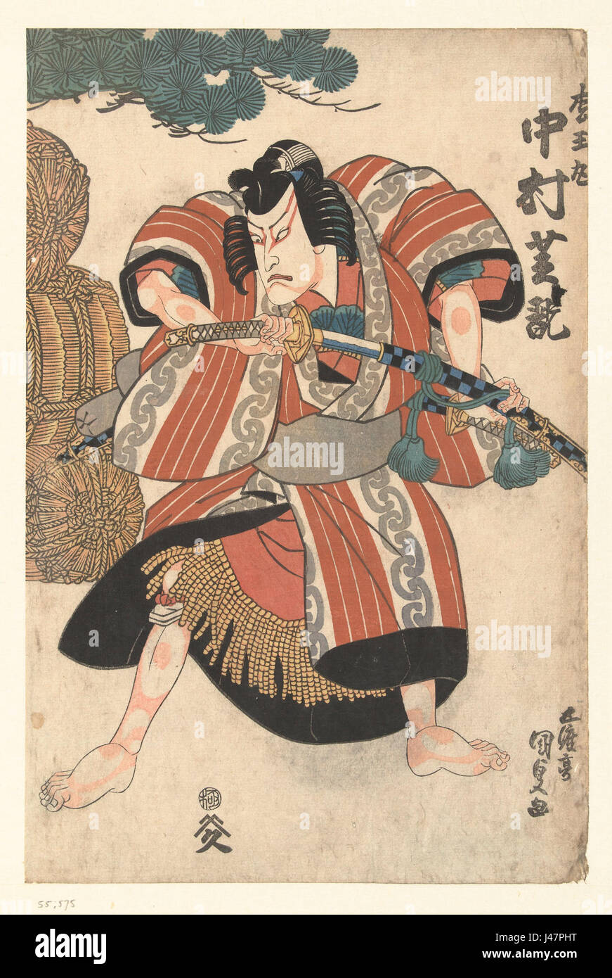 This portrait by Nakamura Shikan II shows the actor dressed as ...