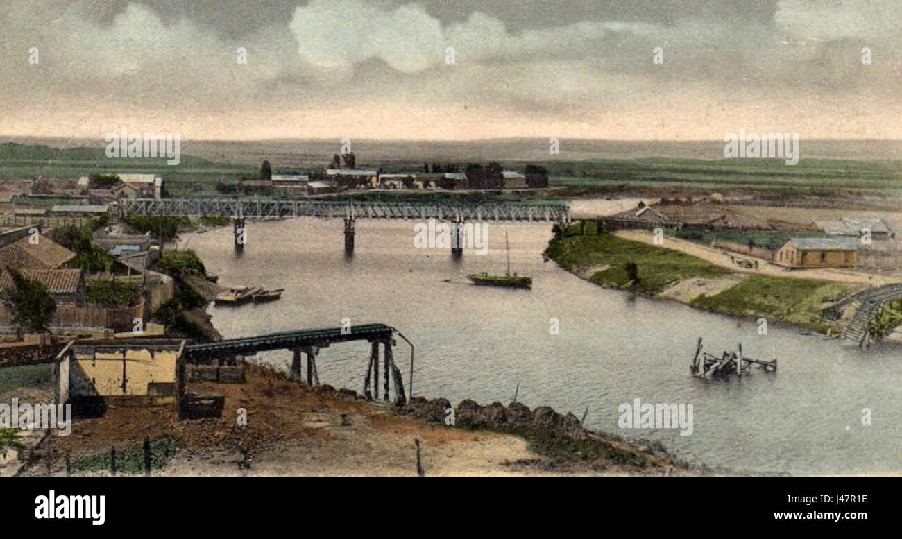 This image captures a view of Nueva Imperial in Chile in 1905. The town ...