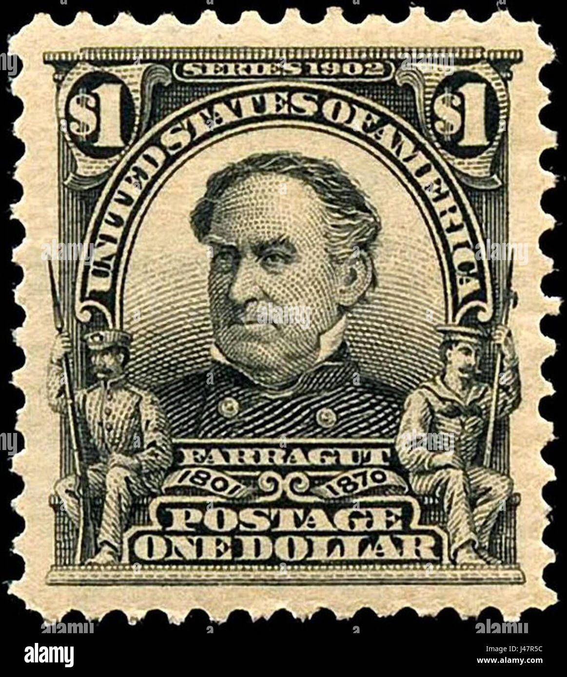 One dollar stamp farragut Stock Photo - Alamy