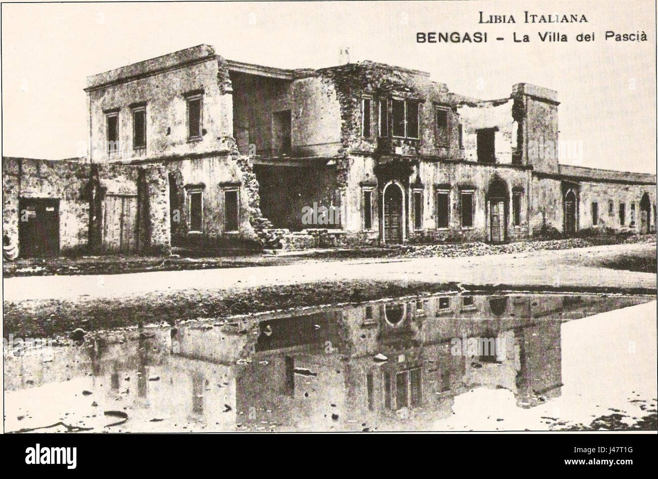 Pasha's villa in Benghazi after bombardment Stock Photo - Alamy