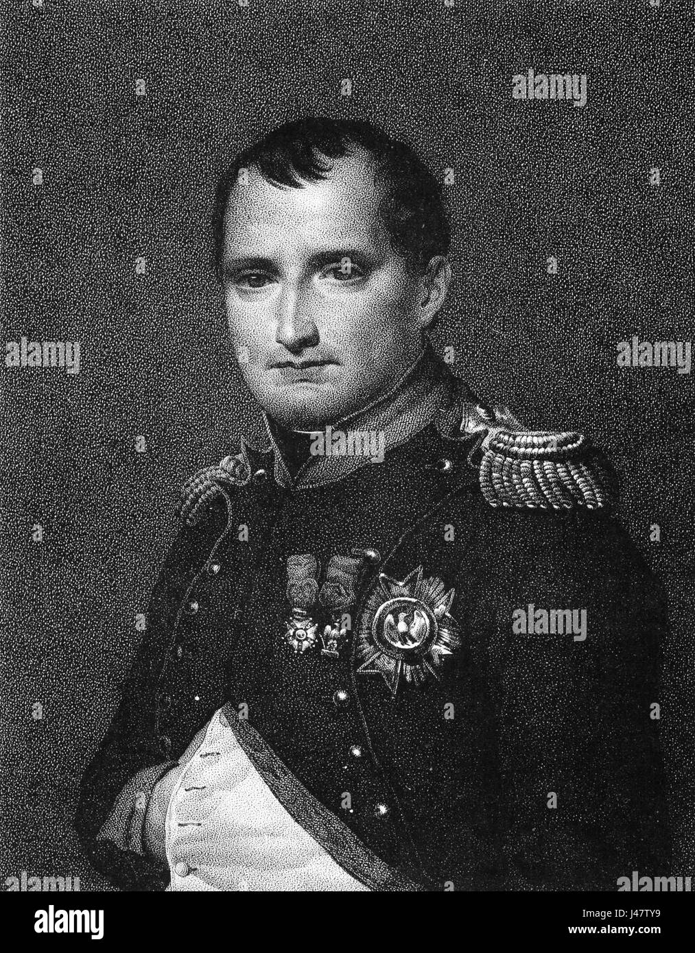 This lithograph by Louis Kramp, created around 1825, depicts Napoleon ...