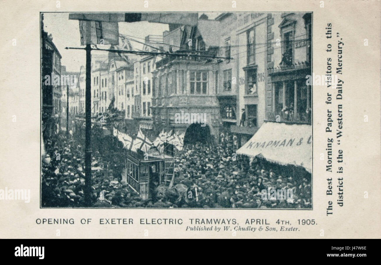 The Exeter Electric Tramways officially began service on April 4, 1905 ...