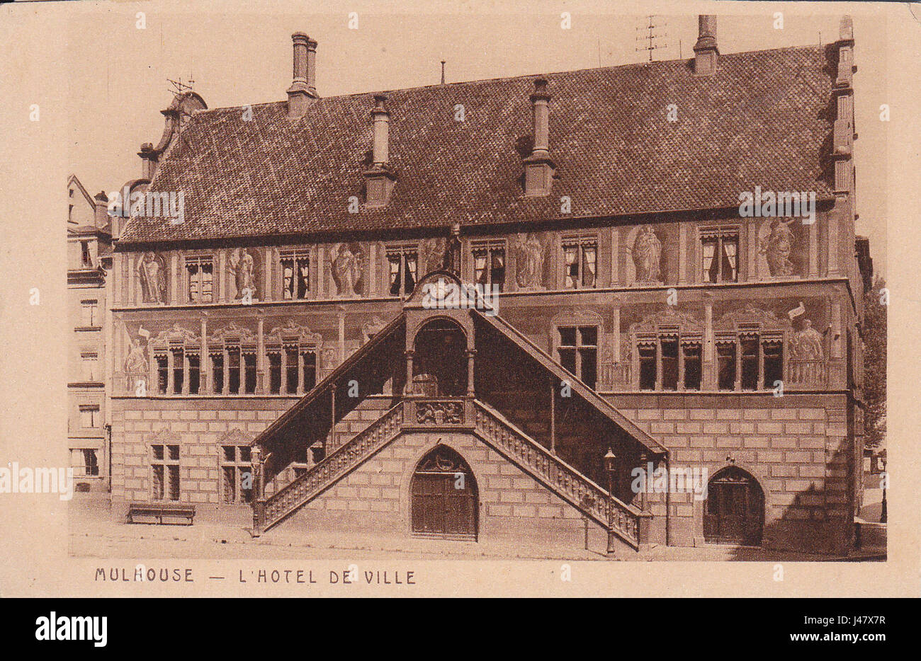 The Hotel de Ville (Town Hall) in Mulhouse, France, is a historic ...