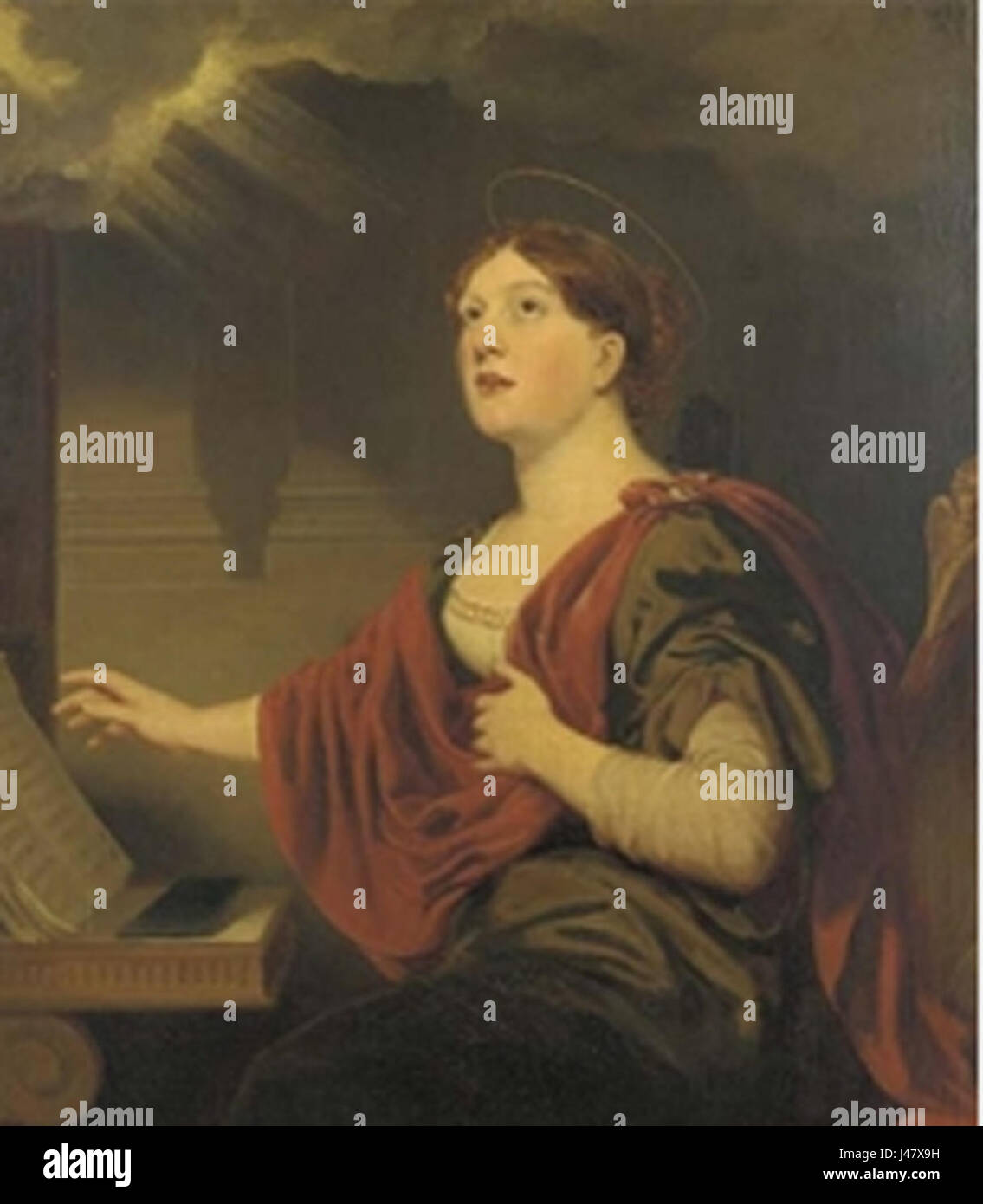 This portrait depicts Mrs. Robert Arkwright in the guise of St. Cecilia ...