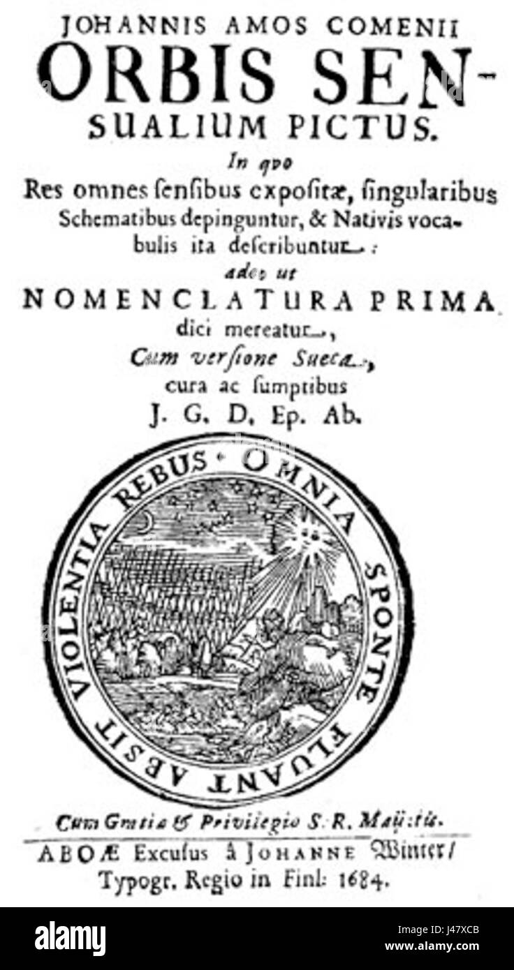 Orbis Pictus, first published in 1684, is a well-known educational book ...