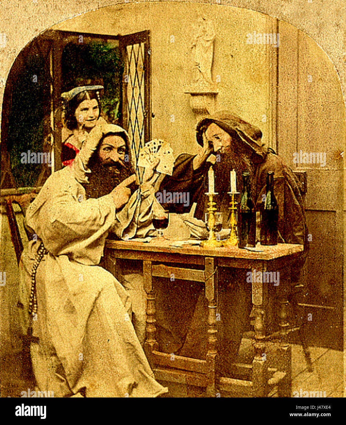 Monks medieval drinking hi-res stock photography and images - Alamy