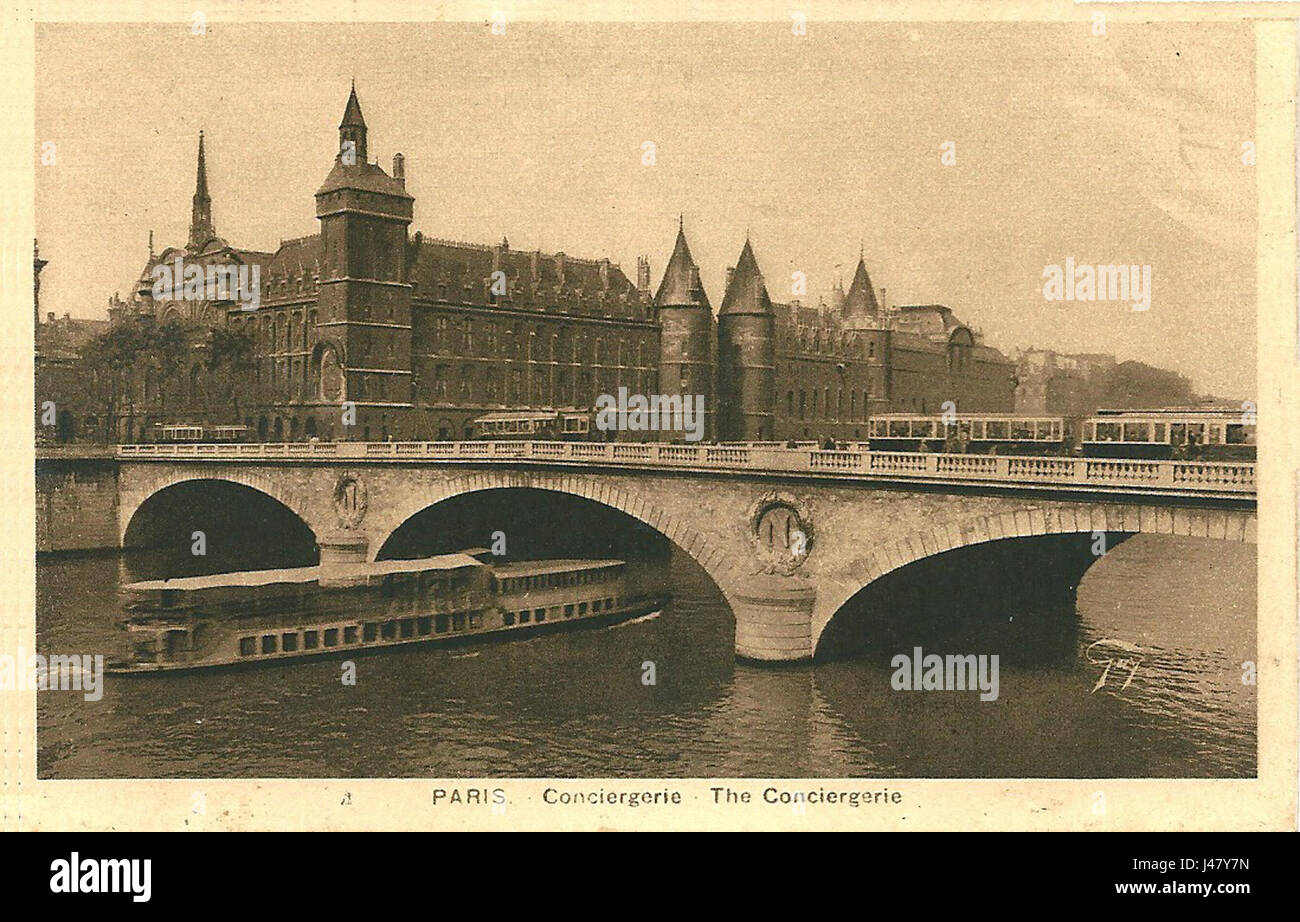 A vintage postcard of Paris, created by A. Leconte, showcasing iconic ...