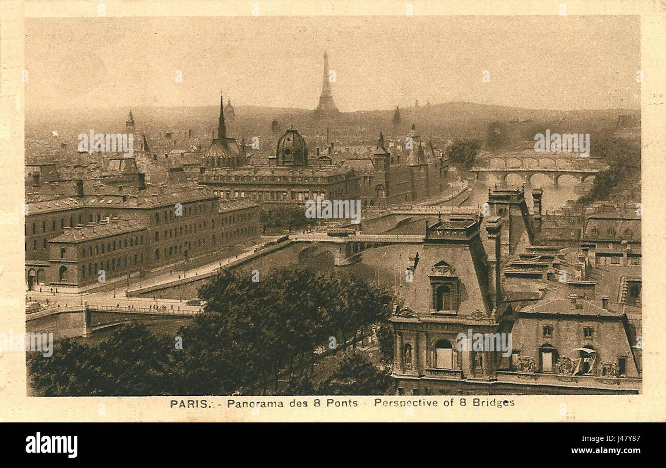 Paris postcard A.Leconte 15 Stock Photo - Alamy