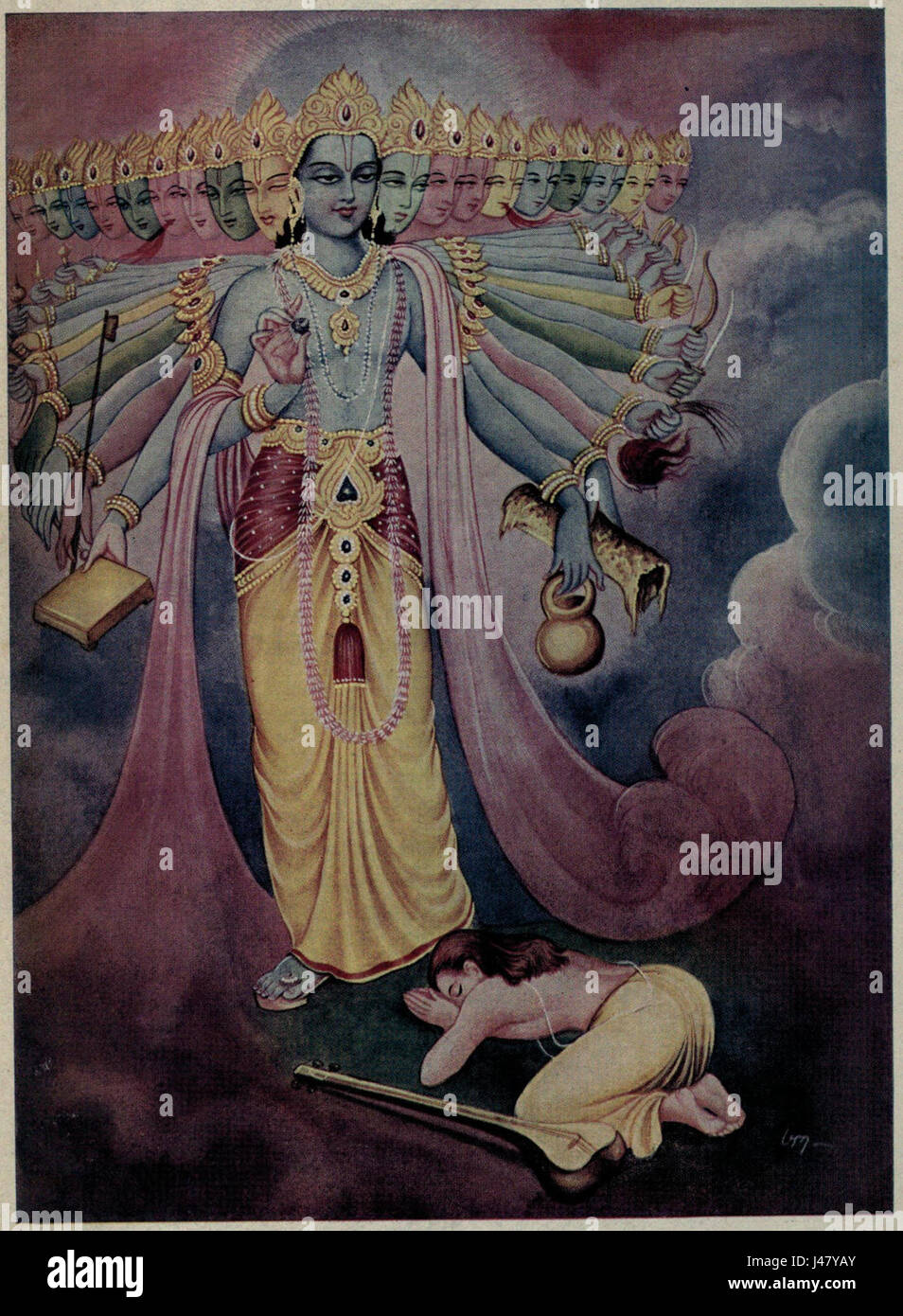 This artwork depicts Narada, a revered sage in Hinduism, discovering ...