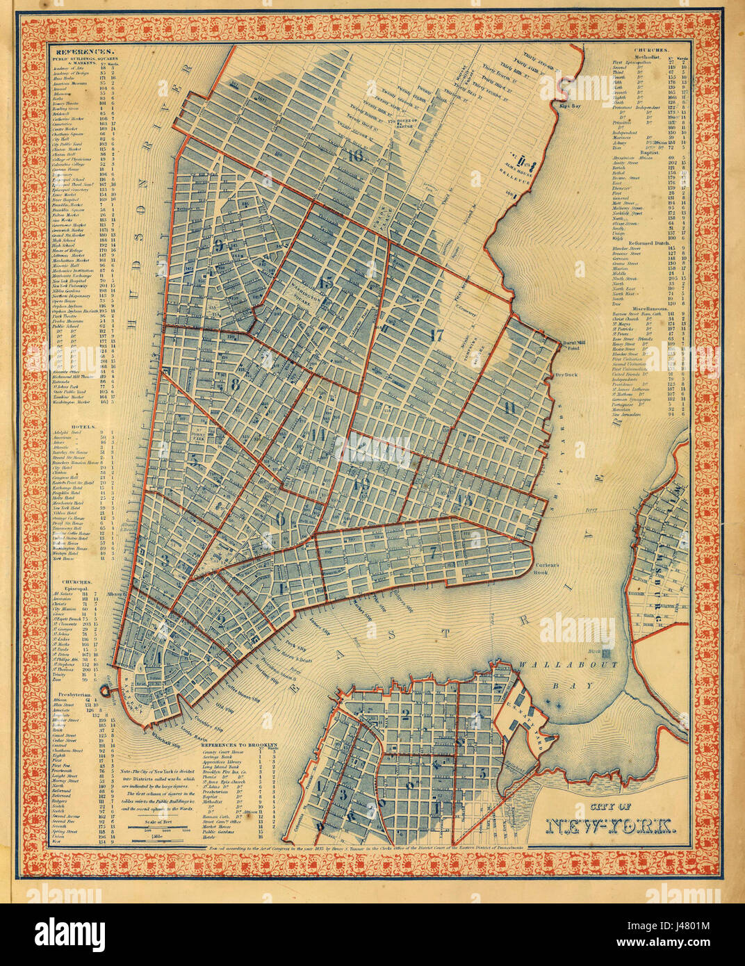 This image captures New York City in the year 1846, offering a ...