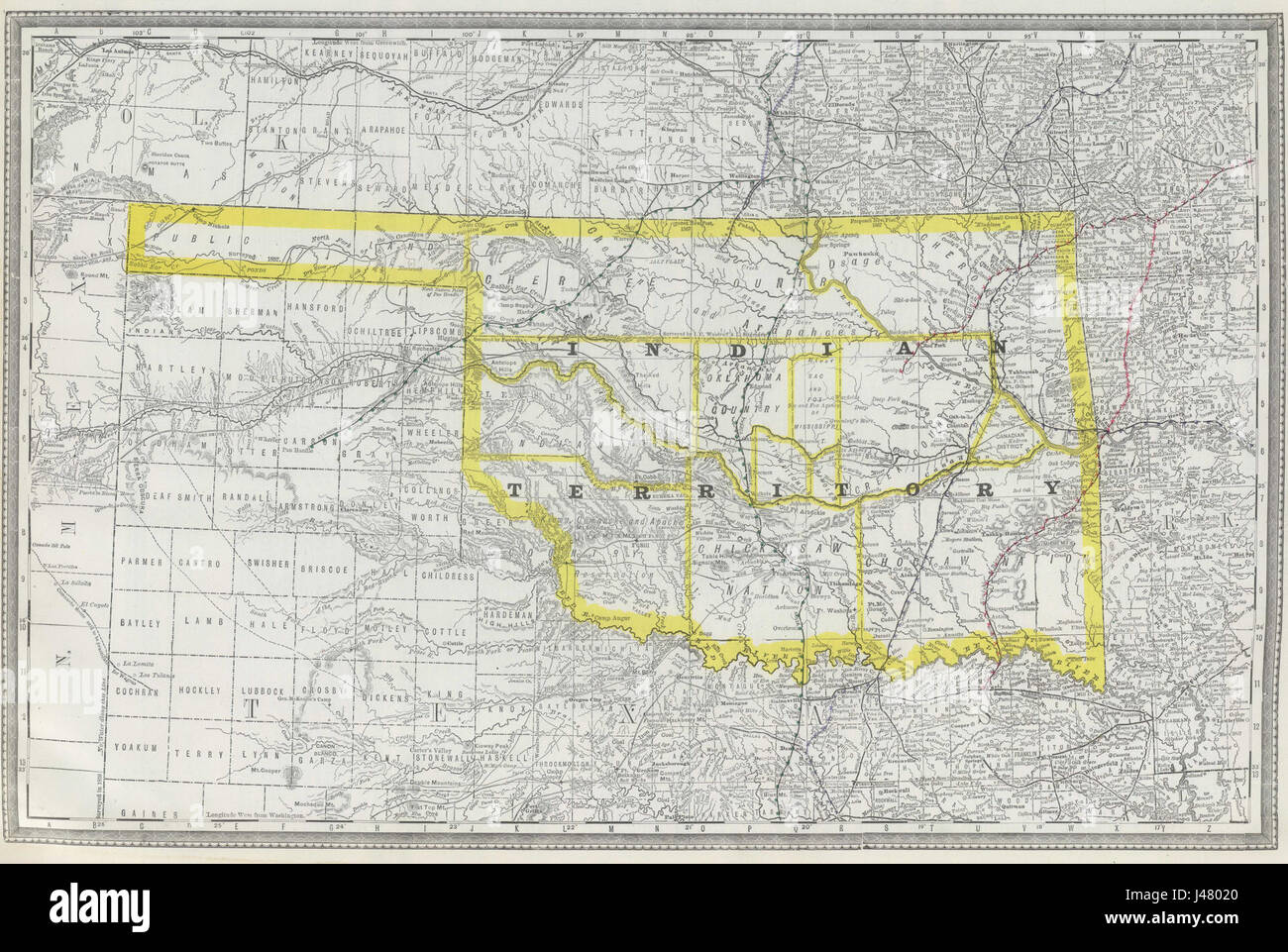Vintage Oklahoma Map High Resolution Stock Photography and Images - Alamy