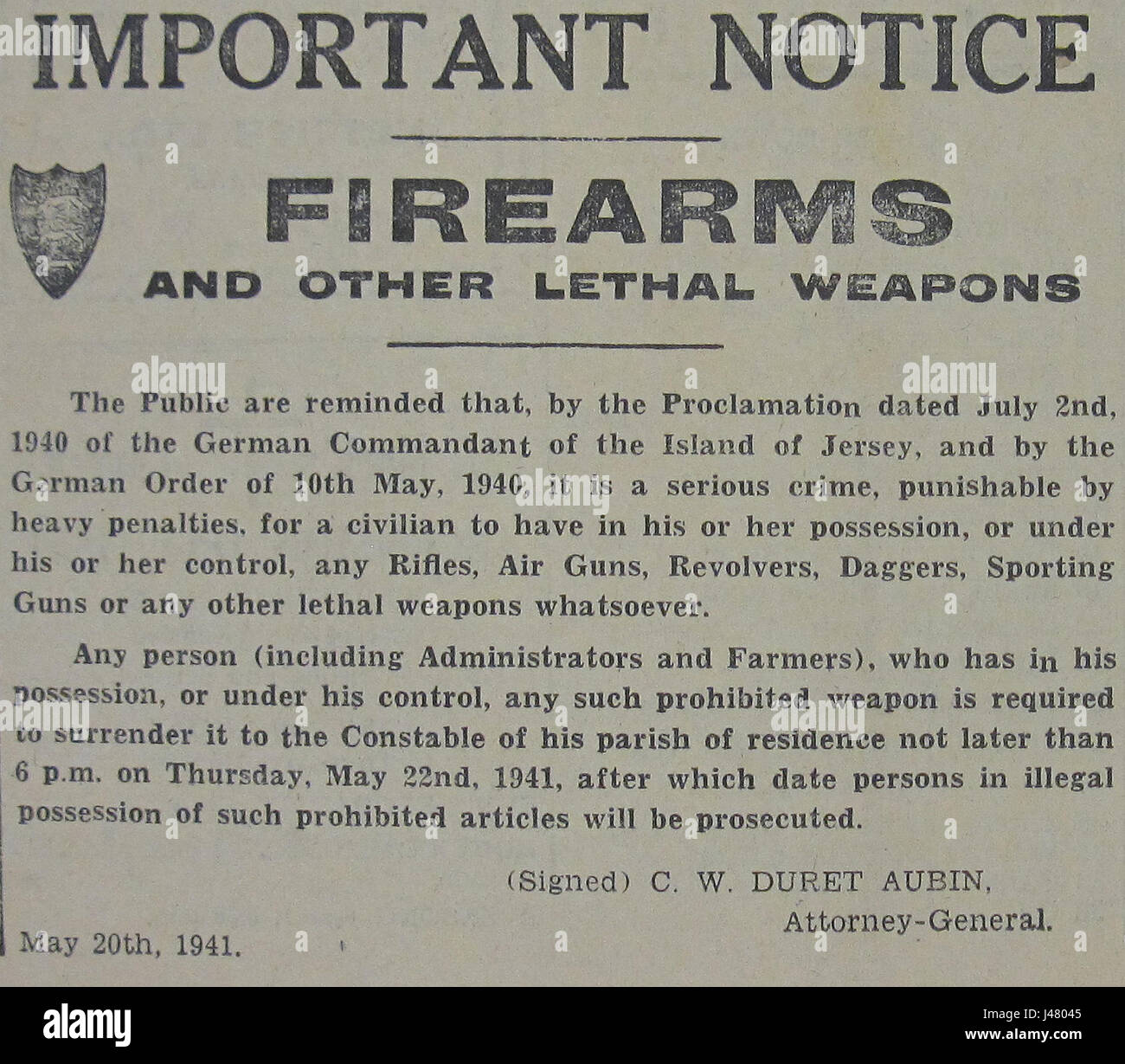 1940s war notice hi-res stock photography and images - Alamy