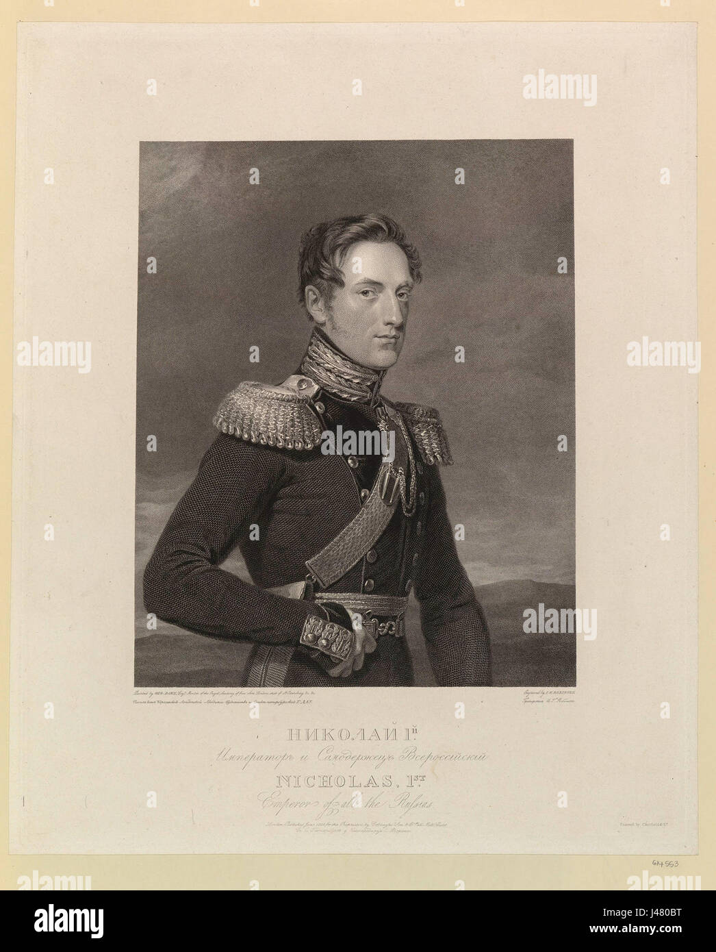 This engraving of Nicholas I, after the work by G. Dawe, depicts the ...