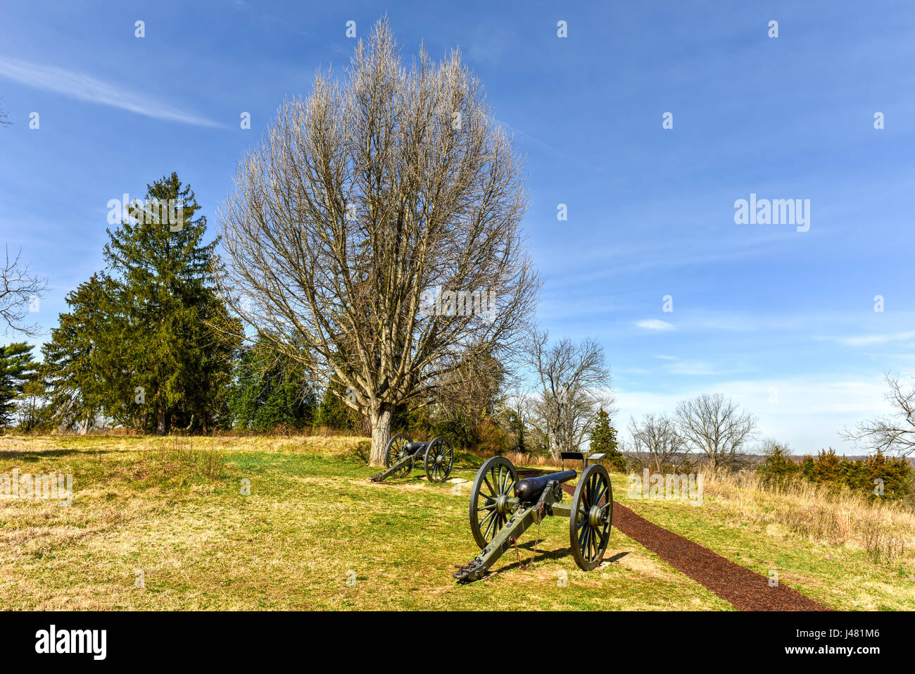 Cannons on a Battlefield in Fredericksburg, Virginia Stock Photo - Alamy