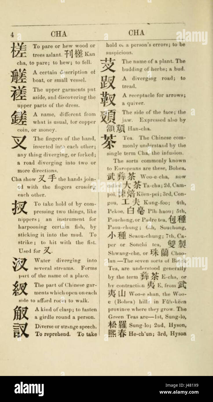 Morrison Chinese Dictionary p 4 Stock Photo - Alamy