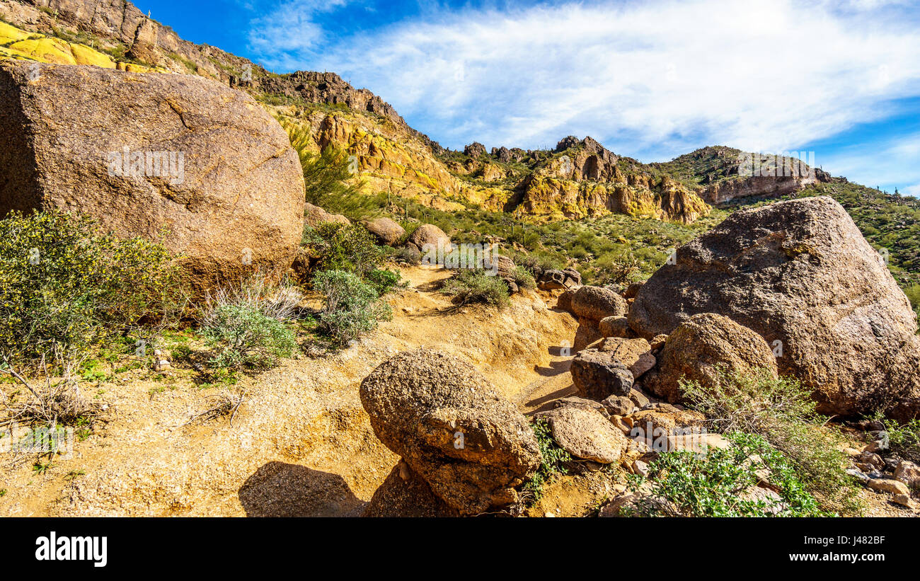 Colorful Yellow and Orange Geological Layers of Usery Mountain ...