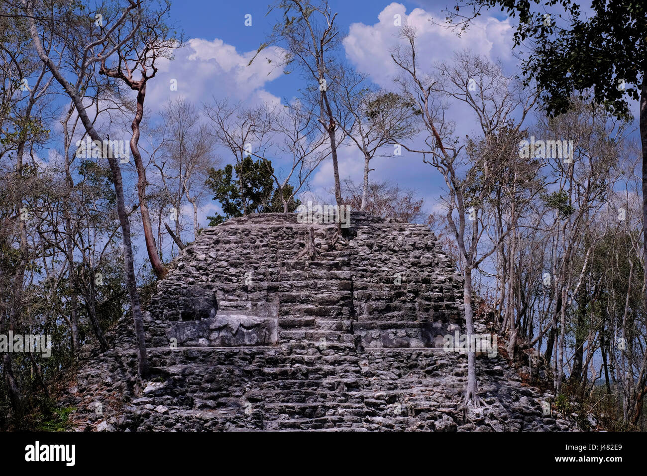 Ancient triadic pyramid of the Preclassic Maya civilization nicknamed ...