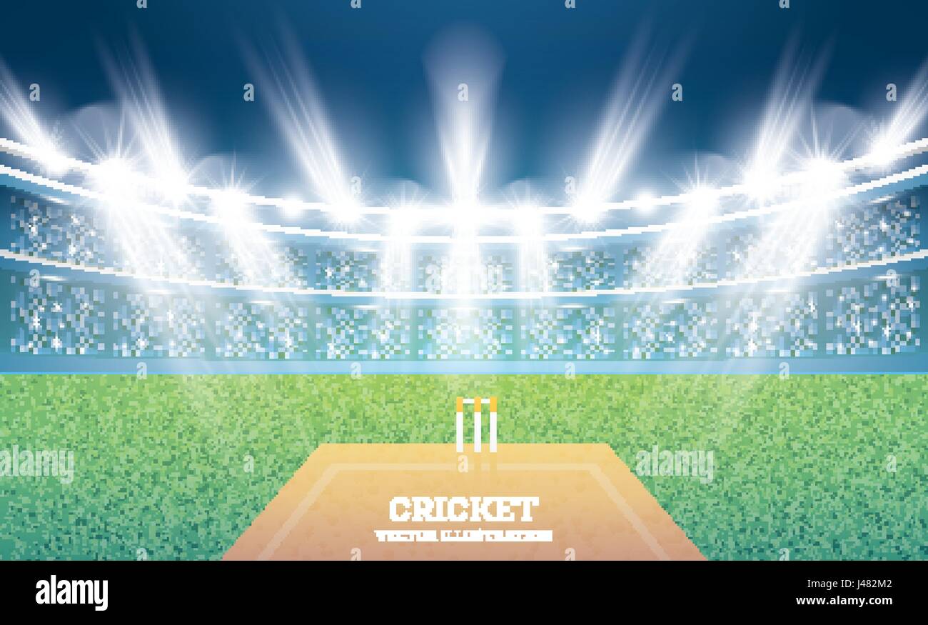 Cricket field vector vectors hi-res stock photography and images - Alamy