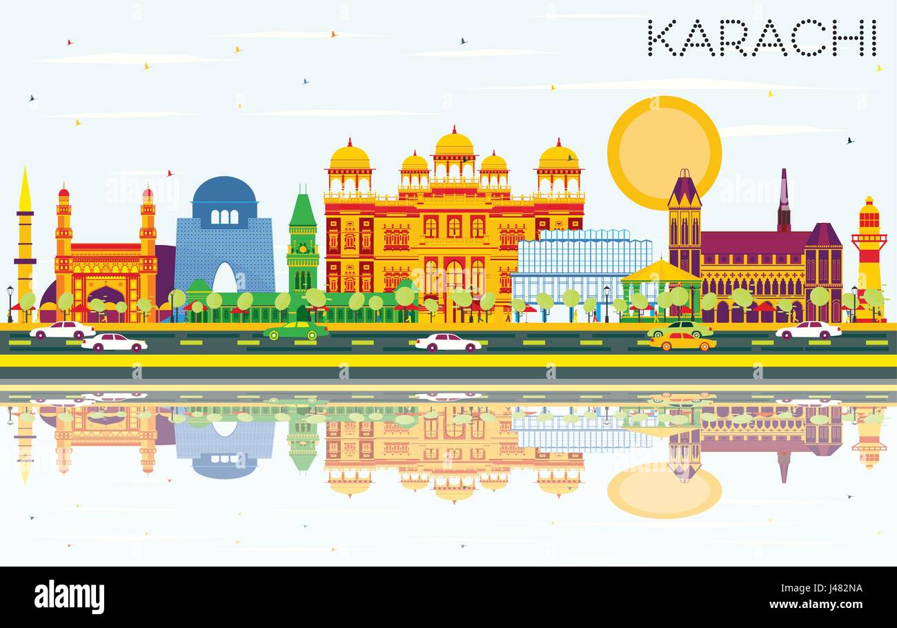Karachi panorama Stock Vector Images - Alamy