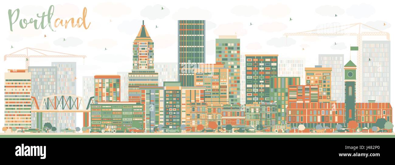 Portland oregon downtown building Stock Vector Images - Alamy