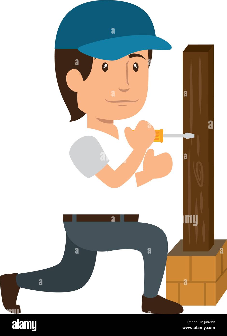 Worker man cartoon Stock Vector Image & Art - Alamy