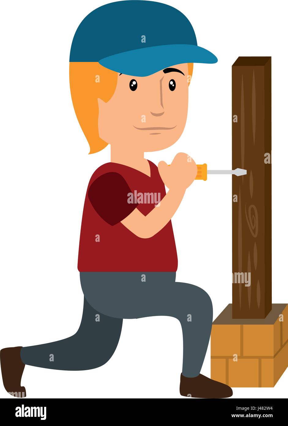Worker man cartoon Stock Vector Image & Art - Alamy