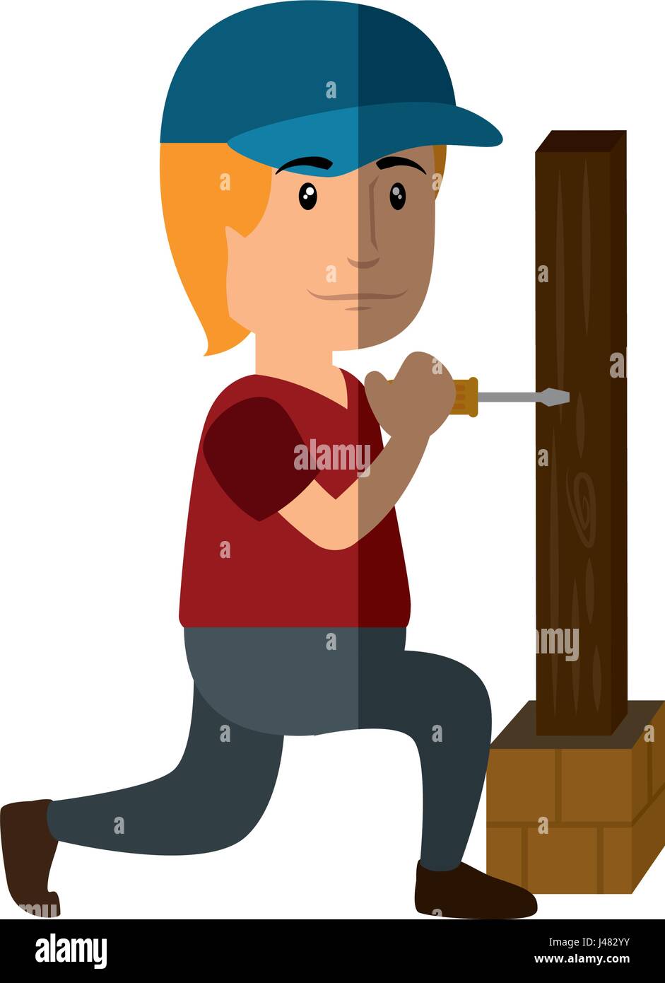 Worker man cartoon Stock Vector Image & Art - Alamy