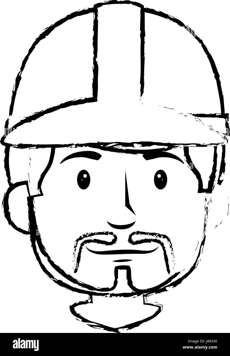 Professional construction worker installing Black and White Stock ...