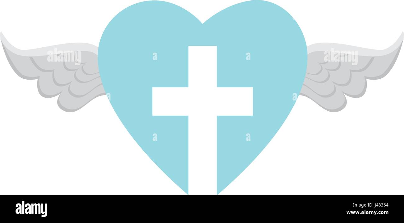 Cross With Wings And Heart