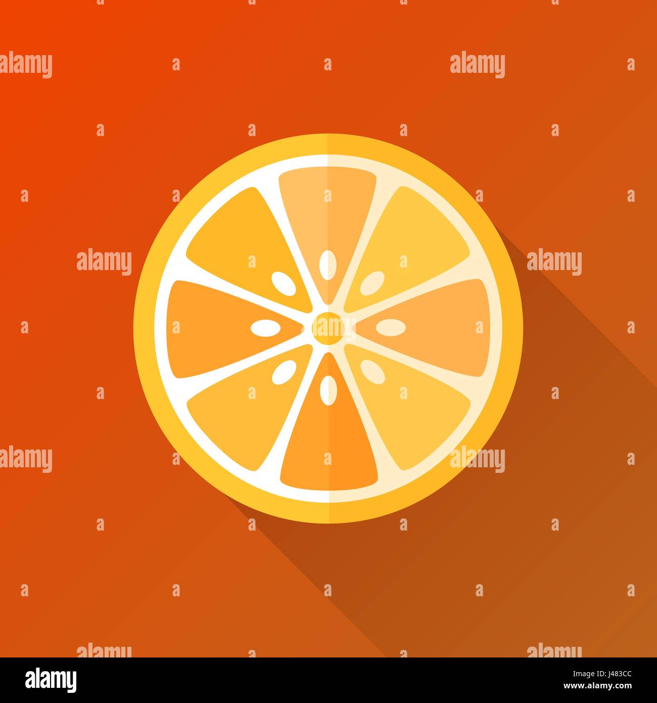 Orange flat vector illustration. Orange geometrical icon isolated on ...