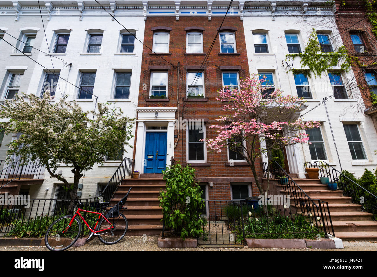 Historic District of Court Street in Wooster Square in New Haven ...