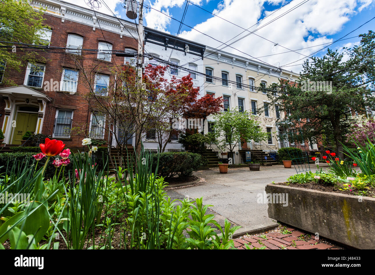 Historic District of Court Street in Wooster Square in New Haven ...