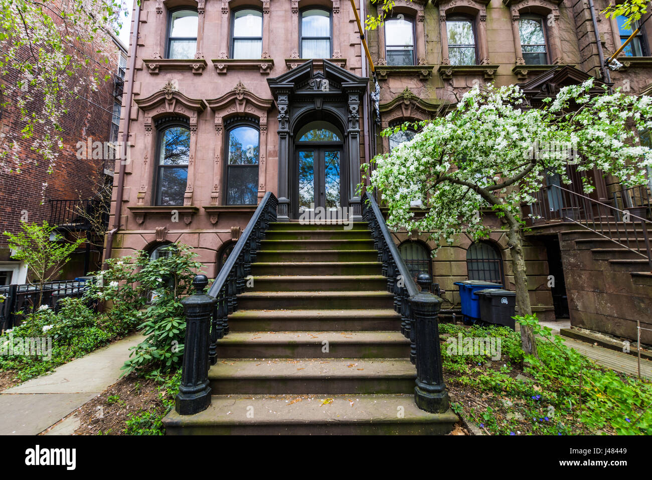 Historic District of Court Street in Wooster Square in New Haven ...