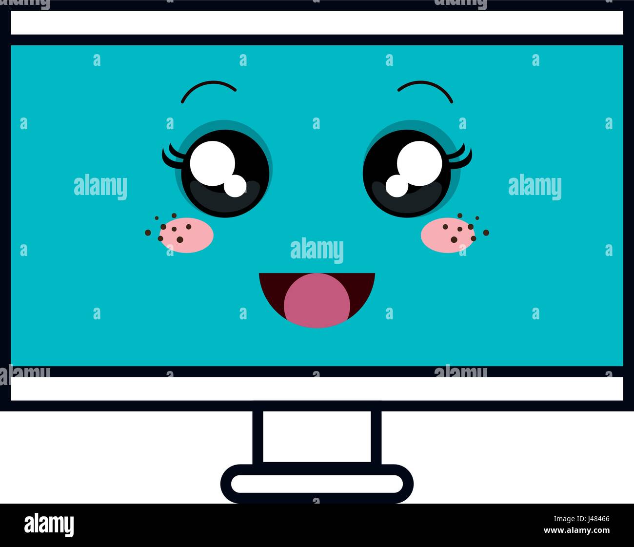 computer desktop comic character isolated icon Stock Vector Image & Art ...