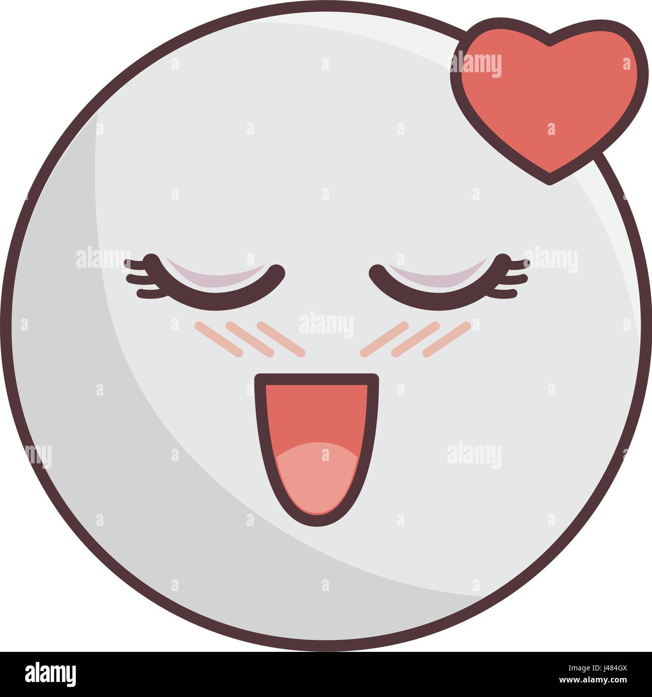 cute face emoticon kawaii character Stock Vector Image & Art - Alamy