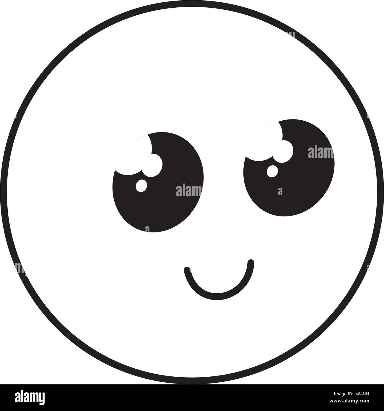 cute face emoticon kawaii character Stock Vector Image & Art - Alamy