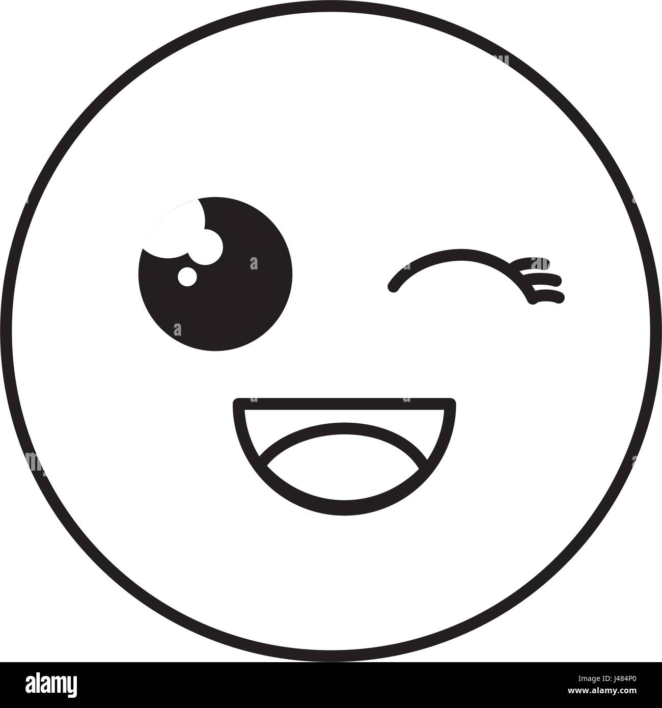 cute face emoticon kawaii character Stock Vector Image & Art - Alamy