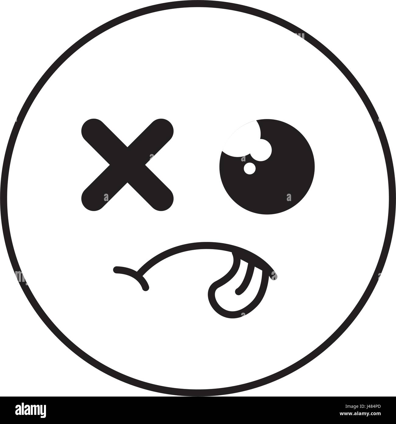 cute face emoticon kawaii character Stock Vector Image & Art - Alamy