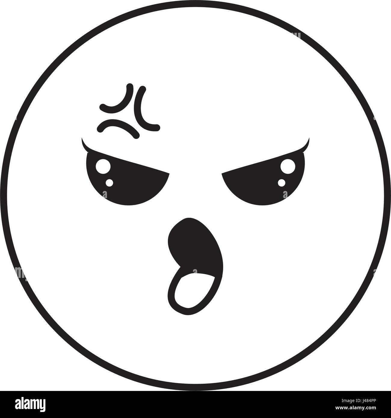 cute face emoticon kawaii character Stock Vector Image & Art - Alamy
