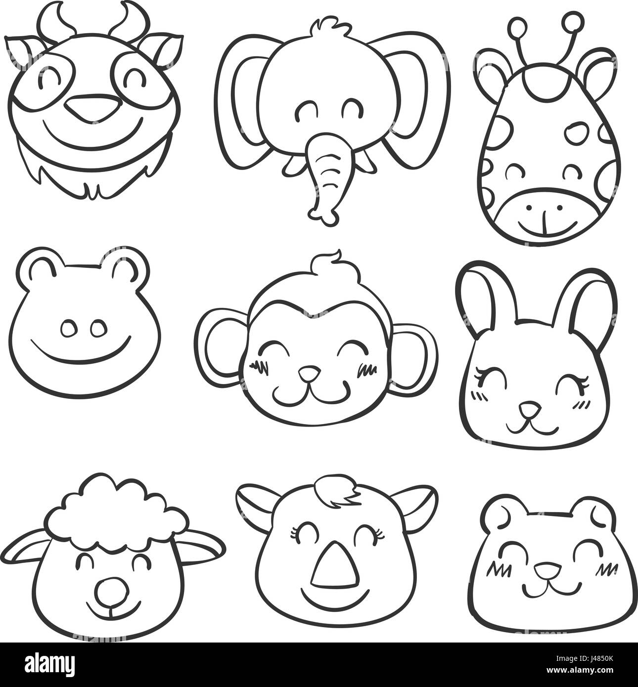 Vector art animal hand draw doodles Stock Vector Image & Art - Alamy