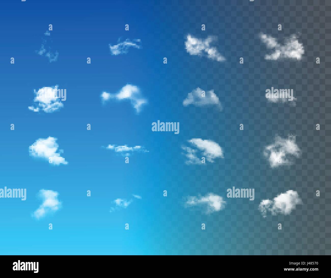 Set Of Realistic Vector Clouds Stock Vector Image & Art - Alamy