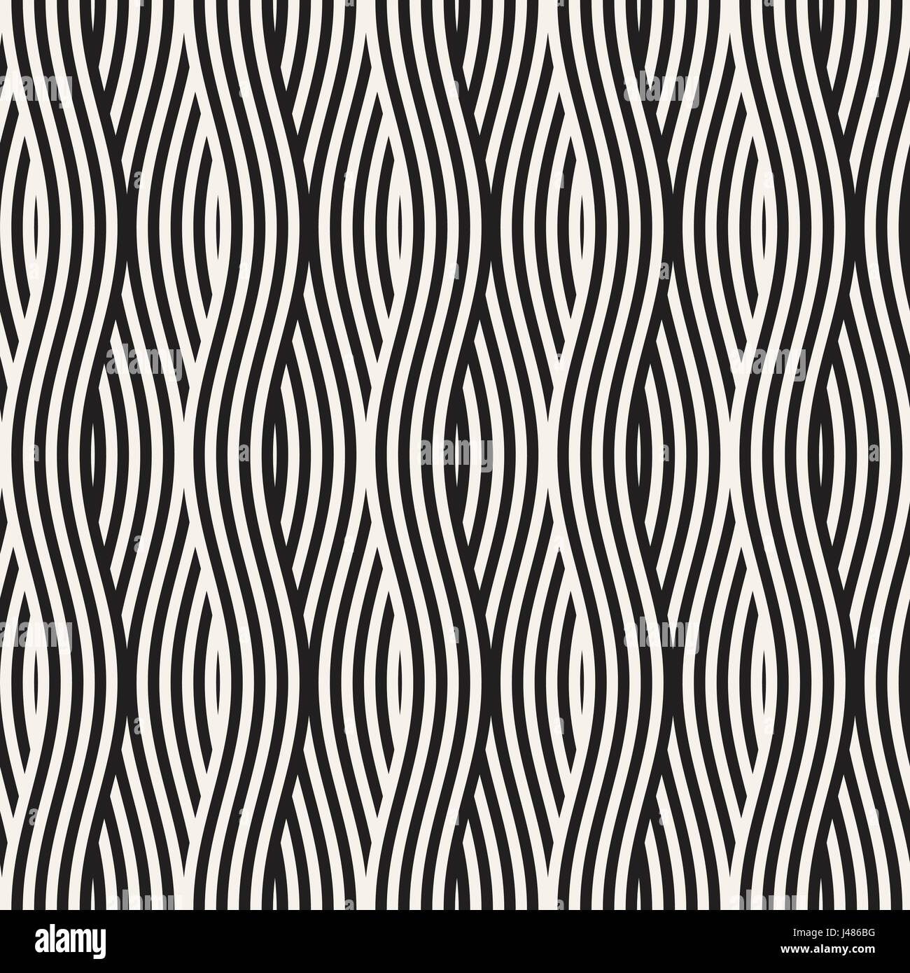 Abstract geometric pattern with wavy lines. Interlacing rounded stripes ...