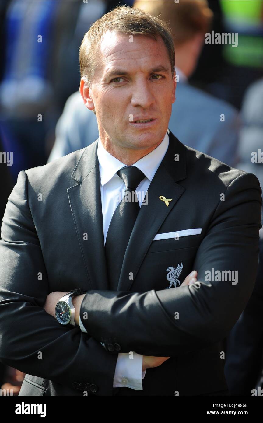 BRENDAN RODGERS LIVERPOOL FC COACH GOODISON PARK EVERTON ENGLAND 04 ...