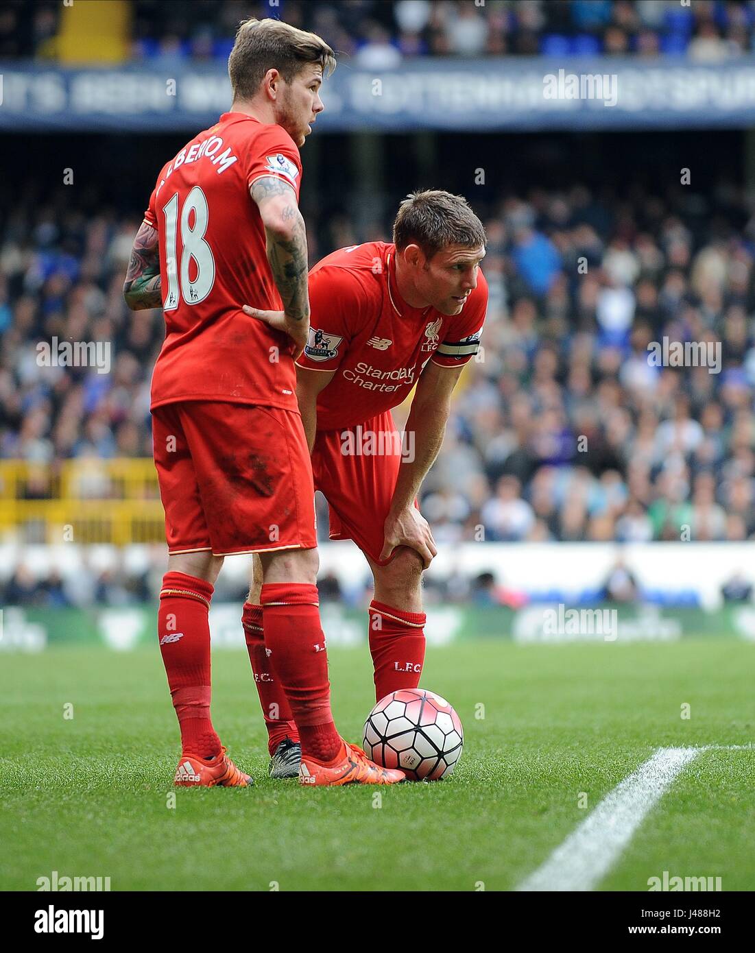 ALBERTO MORENO OF LIVERPOOL AN TOTTENHAM HOTSPUR V LIVERPOOL WHITE HART ...