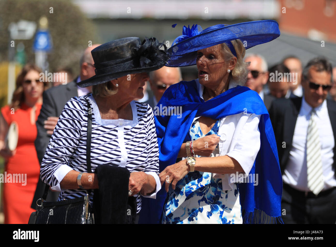 Female racegoers arrive during day one of the Chester May Festival ...