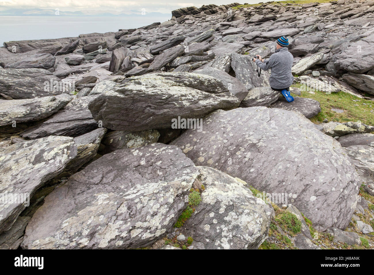 Stone wall sheep pen, Valentia Island, County Kerry, Ireland Stock ...